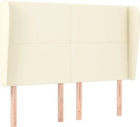 Čelo postele typu ušák krémové 147 x 23 x 118/128 cm umělá kůže 3117768