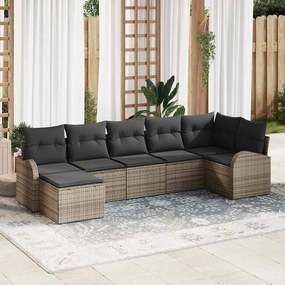 Set pohovek 7 ks Šedá polyratan 3354798