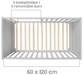 Šedá/taupe postýlka 60x120 cm Hamburg – Roba