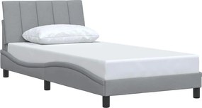 Rám postele bez matrace Hanko světle šedá 100 x 200 cm textil 3310370
