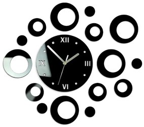 M.Clock Nástěnné akrylové hodiny 55x47cm kruhy různé barvy Barva: Zelená