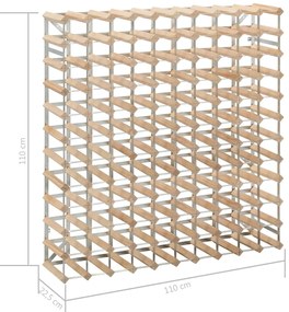 vidaXL Marketos Stojan na víno na 120 lahví masivní borové dřevo
