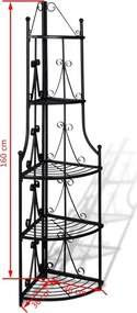 vidaXL Kovový rohový stojan na květiny - 36 x 160 cm - [40782] Barva: Bílá