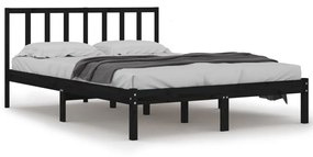 Rám postele černý masivní borovice 160 x 200 cm,  3105085