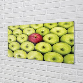 akrylový obraz Zelená a červená jablka 140x70 cm