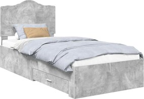 Rám postele s čelo Betonově šedá 100 x 200 cm Kompozitní dřevo 3413642
