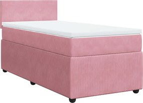 Box spring postel s matrací růžová 90x190 cm samet 3287613