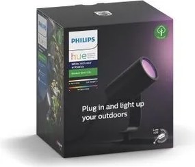 PH 17428/30/P7 Hue LED White and Color Ambiance Venkovní spotové zemní/ nástěnné svítidlo Philips Lily 17428/30/P7 černé s adaptérem - PHILIPS HUE (915005671701)