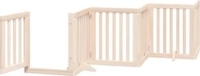 Zábrana pro psy s dvířky skládací 15 panelů 750 cm topol 3155643