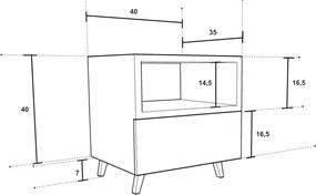 Noční stolek Dirk z masivního dřeva Ořech
