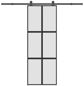 Posuvné dveře s kováním 76x205 cm tvrzeného sklo a hliník 3332962