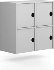Nástavba pro skříně FRAME, 4x dveře, 872 x 450 x 854 mm, kódový zámek, šedá