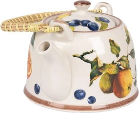 Krémová konvička s ovocem a se sítkem - 18*14*12 cm / 800 ml