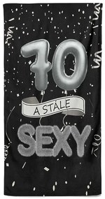Osuška Stále sexy – černá (věk: 70, Velikost osušky: 100x170cm)