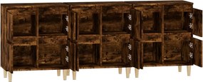 Příborníky 3 ks kouřový dub 60 x 35 x 70 cm kompozitní dřevo 3185772