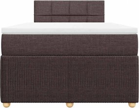 Box spring postel s matrací tmavě hnědá 120x200 cm textil 3287426