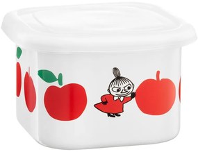 Dóza s víkem Moomin Joyful Apples 0,67l, smalt / bílo-červená
