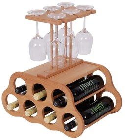 Domácí vinotéka 649 - Malá dřevěná vinotéka na 7 lahví