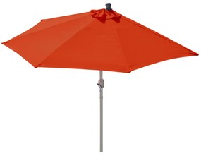 Slunečník půlkruh Parla - polyester/hliník - 300cm terakota bez podstavce