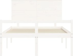 Postel s čelem pro seniory bílý 120x200 cm masivní dřevo 3195477