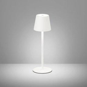 Bílá LED stmívatelná stolní lampa se senzorem pohybu a s kovovým stínidlem (výška 38 cm) Tropea – Fischer &amp; Honsel