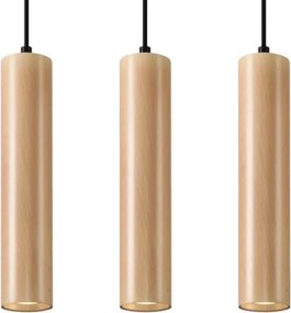 Závěsné svítidlo SOLLUX Lino 3 GU10 3x40W bez zdroje přírodní dřevo SL.0638