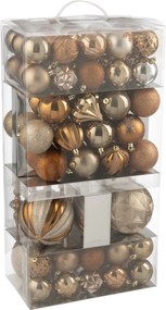 Krabice 80 vánočních plastových bronzových ozdob – 30*18*58 cm