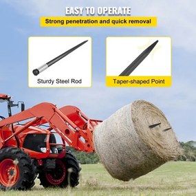Hay Spears Bale Spikes 2 Černá Hay Bale Spears 124,5 cm Kapacita 1814,4 kg 4,4 cm Dia