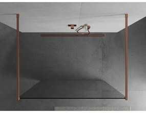 Mexen Kioto, sprchová zástěna Walk-In 160 x 200 cm, 8mm čiré sklo, měděný matný profil, 800-160-002-65-00