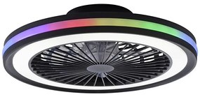 JUST LIGHT. 14649-18 - LED RGBW Stm stropní ventilátor BRANDON LED/36W/230V + DO 14649-18