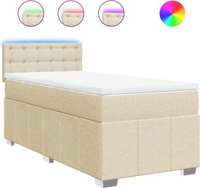 Box spring postel s matrací krémová 80 x 200 cm textil 3289214