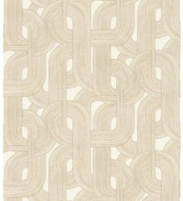 Vliesová tapeta geometrická - zlatá, béžová  868111 / Tapety na zeď Symphony (0,53 x 10,05 m) Rasch