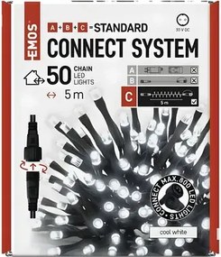Emos D1AC02 Connect / Světelný řetěz / 50 LED / 5 m / IP44 / studená b