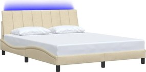 Rám postele bez matrace Hanko krémový 160 x 200 cm textil 3310473