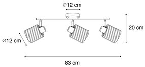 Stropní bodové svítidlo černé s kouřovým sklem 3-světlo nastavitelné - Laura