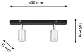 LED Bodové svítidlo TUNE 2xGU10/4,8W/230V matný chrom/černá