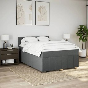 Box spring postel s matrací tmavě šedá 160x200 cm textil 3287127