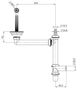 Sink Quality Ferrum, kuchyňský granitový dřez 565x510x205 mm + zlatý sifon, černá, SKQ-FER.C.1K60.XG