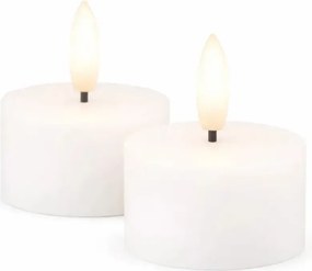Sada LED čajové svíčky na baterie Sille Tealight, Ø 4,5 × 2,2 cm, bílé, z pravého vosku, balení 2 ks
