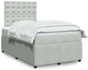 Box spring postel s matrací světle šedá 120x190 cm samet 3292298