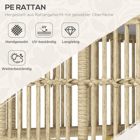 Outsunny sada zahradního nábytku z ratanu 5dílná sada balkonového nábytku s polštáři rohová rozkládací pohovka s taburetem ocelový terasový nábytek v…