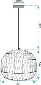 Toolight Toolight, stropní svítidlo 1xE27 APP1292-1CP, hnědá, OSW-02424