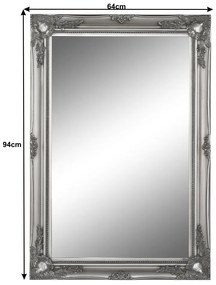 Zrcadlo, stříbrný dřevěný rám, MALKIA TYP 7
