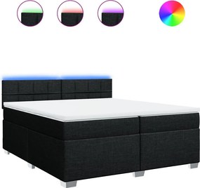 Box spring postel s matrací černá 200x200 cm textil 3288297