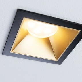 Paulmann 93131 Cole Coin, bodovka v černo-zlaté úpravě, 1x6W LED 2700K tříkrokové stmívání, 8,8x8,8cm, IP44