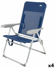 Plážová židle Aktive Námořnicky modrá 47 x 94 x 60 cm (4 kusů)