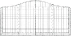Klenuté gabionové koše 8 ks 200x30x80/100 cm pozinkované železo 3145415