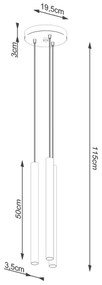 Sollux SL.1268 - Lustr na lanku PASTELO 3xG9/8W/230V dřevo