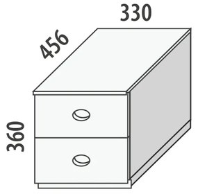 Skříň zásuvková Domestav D403 Materiál: Smrk, Povrchová úprava: Přírodní provedení