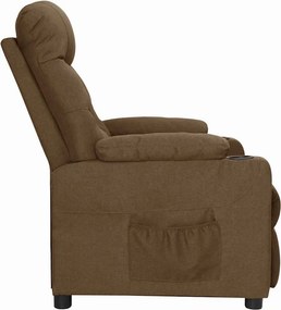 Polohovací křeslo hnědé textil 339086